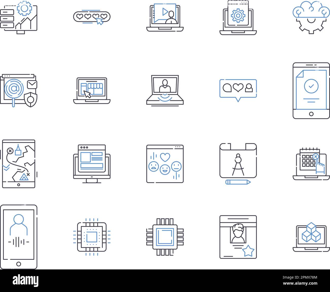 Digital health outline icons collection. Digital, health, telehealth ... Digital health outline icons collection. Digital, health, telehealth ...