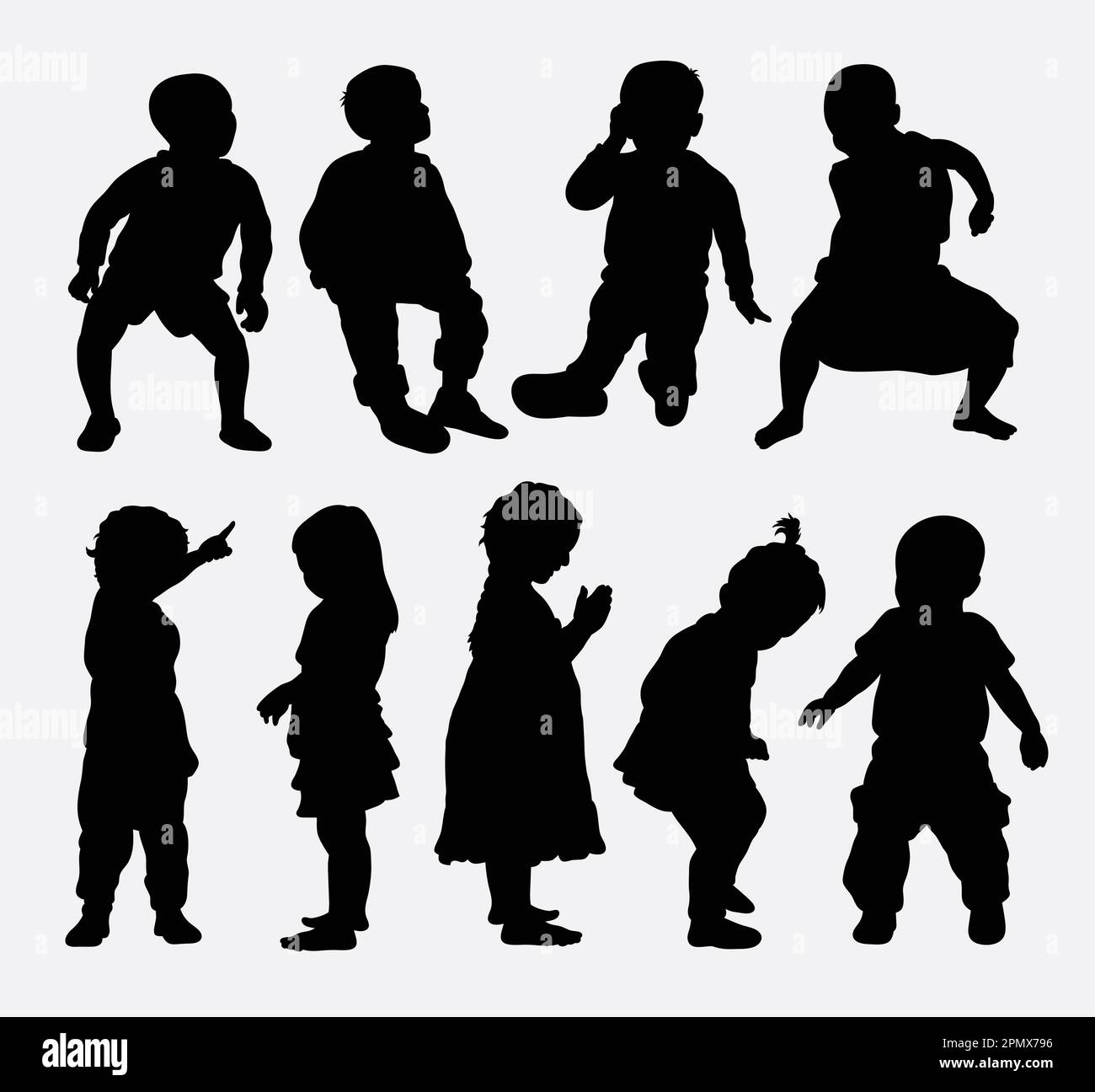 Children activity silhouettes Stock Vector Image & Art - Alamy