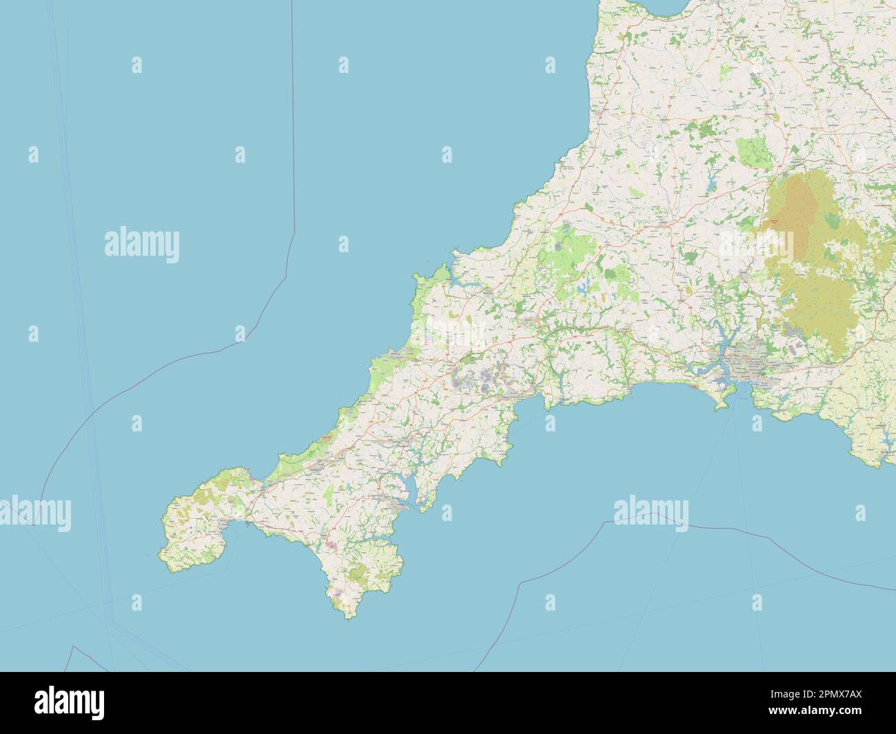 Cornwall, administrative county of England - Great Britain. Open Street ...