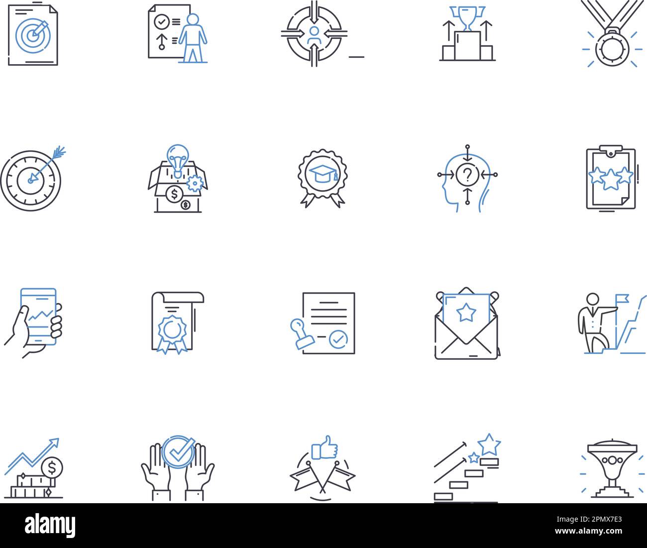 Goals outline icons collection. Aims, Objectives, Targets, Ambitions ...