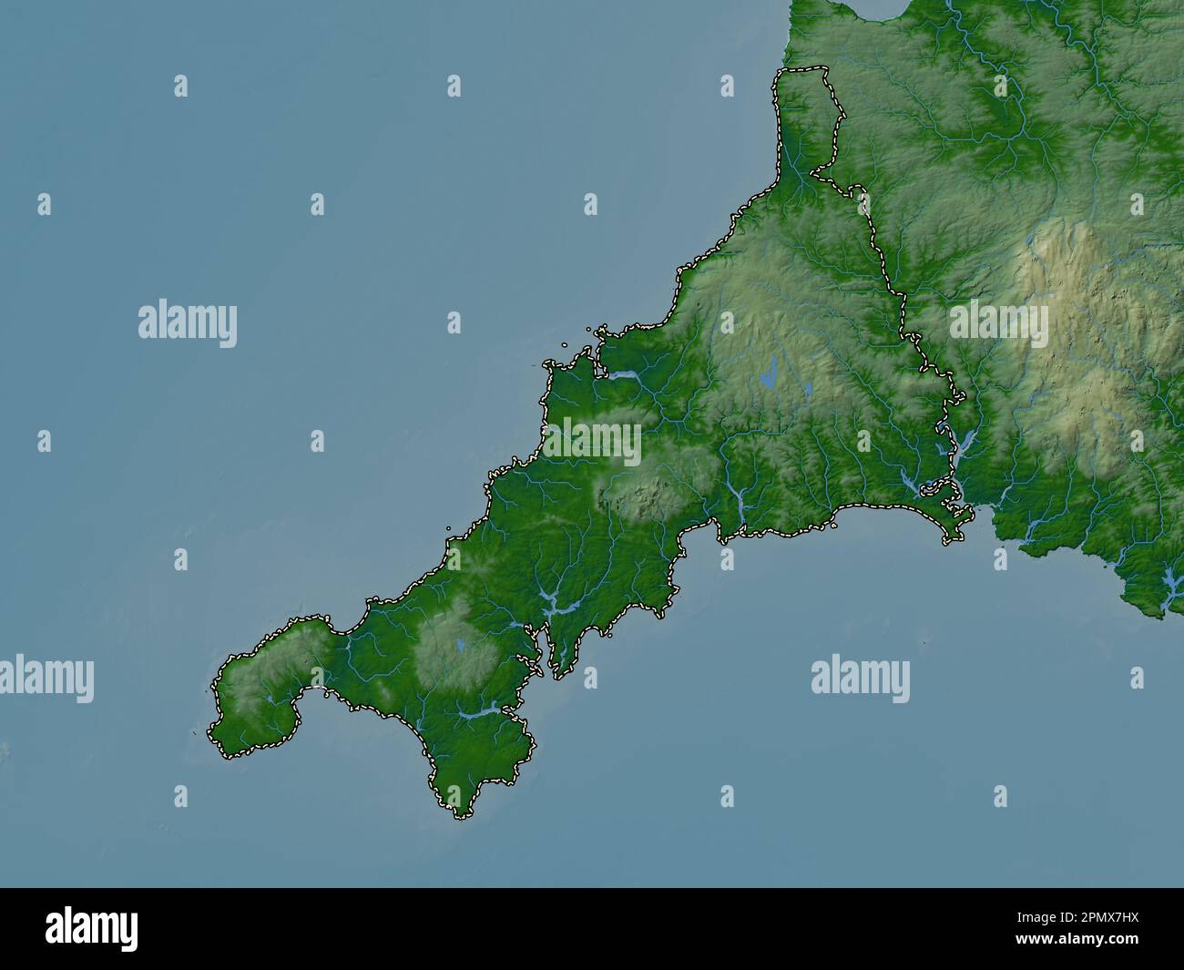 Cornwall, administrative county of England - Great Britain. Colored ...