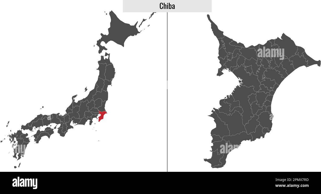 Chiba vector outline map hi-res stock photography and images - Alamy