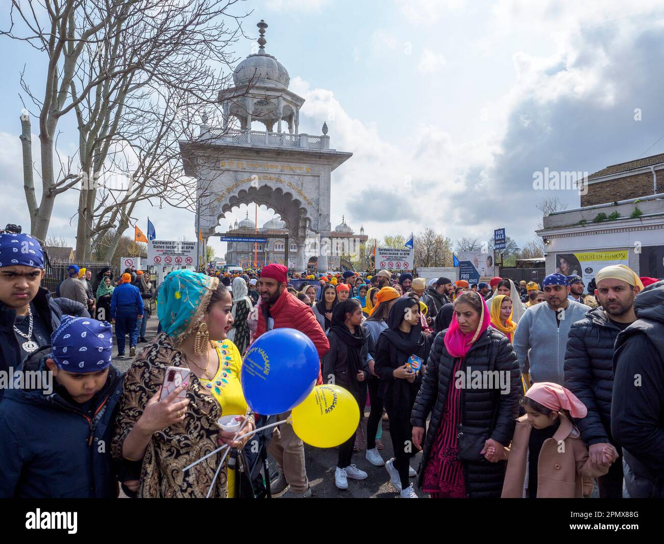 Gravesend, Kent, UK. 15th Apr, 2023. Vaisakhi celebrations in Gravesend, Kent. Pictures of the ...