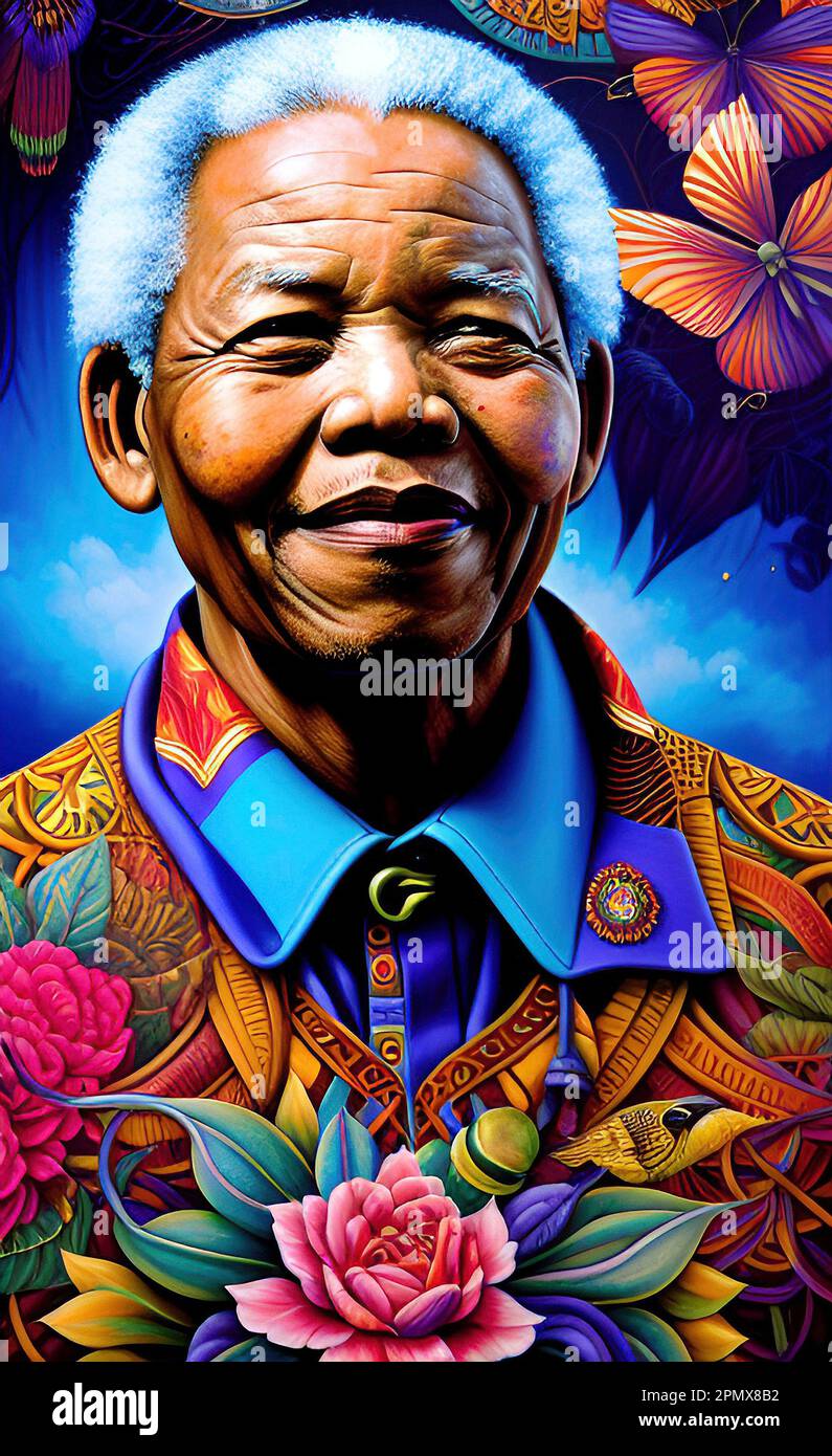Nelson mandela colourful artwork hi-res stock photography and images ...