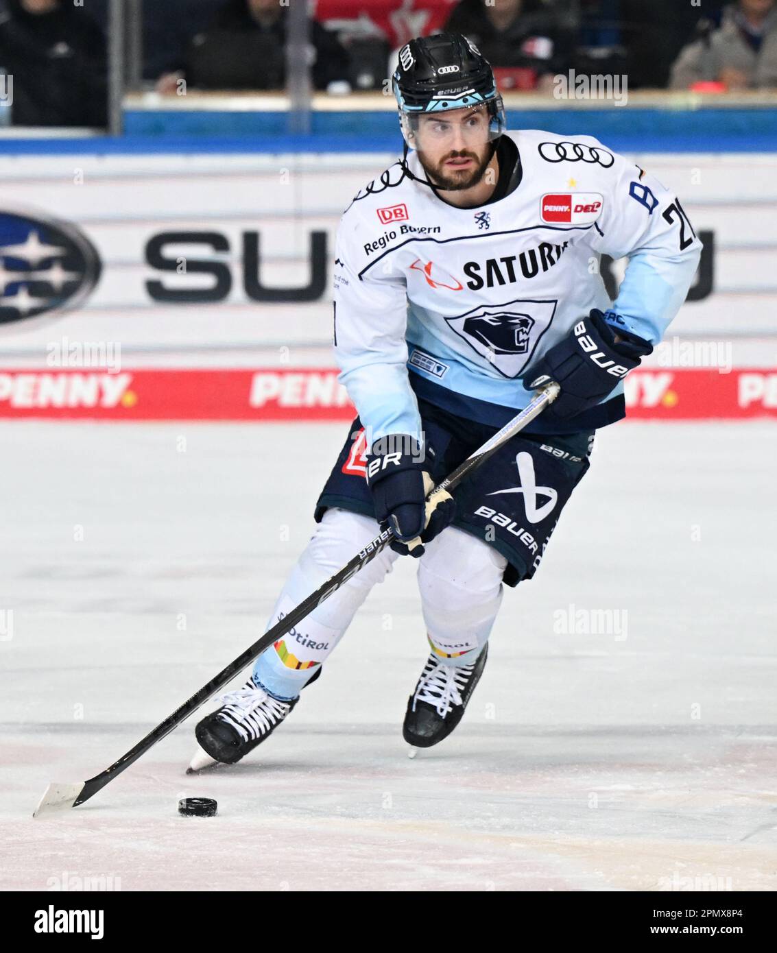 Munich, Germany. 14th Apr, 2023. Ice hockey: DEL, EHC Red Bull Munich ...