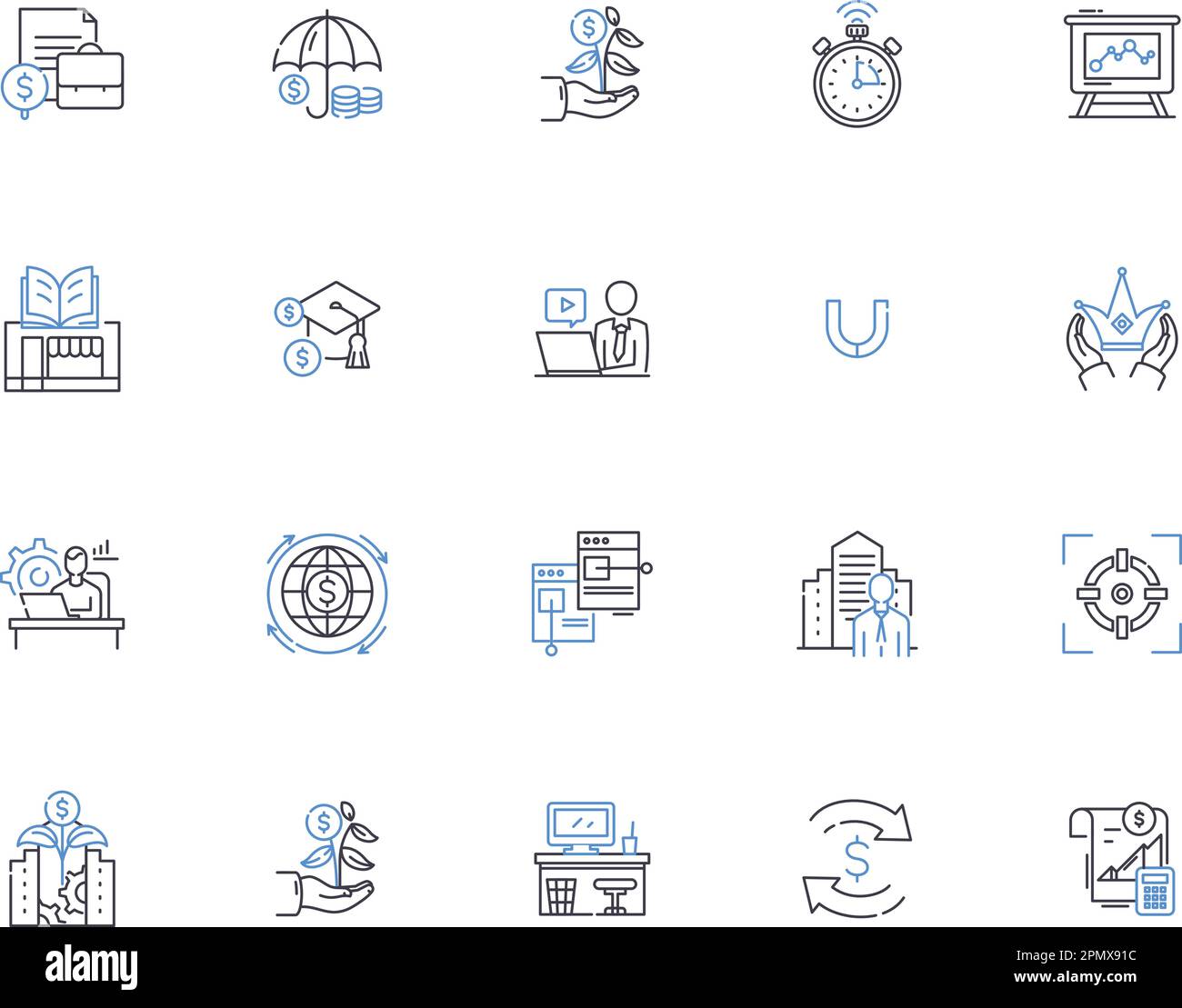 Business and finance outline icons collection. Finance, Business ...