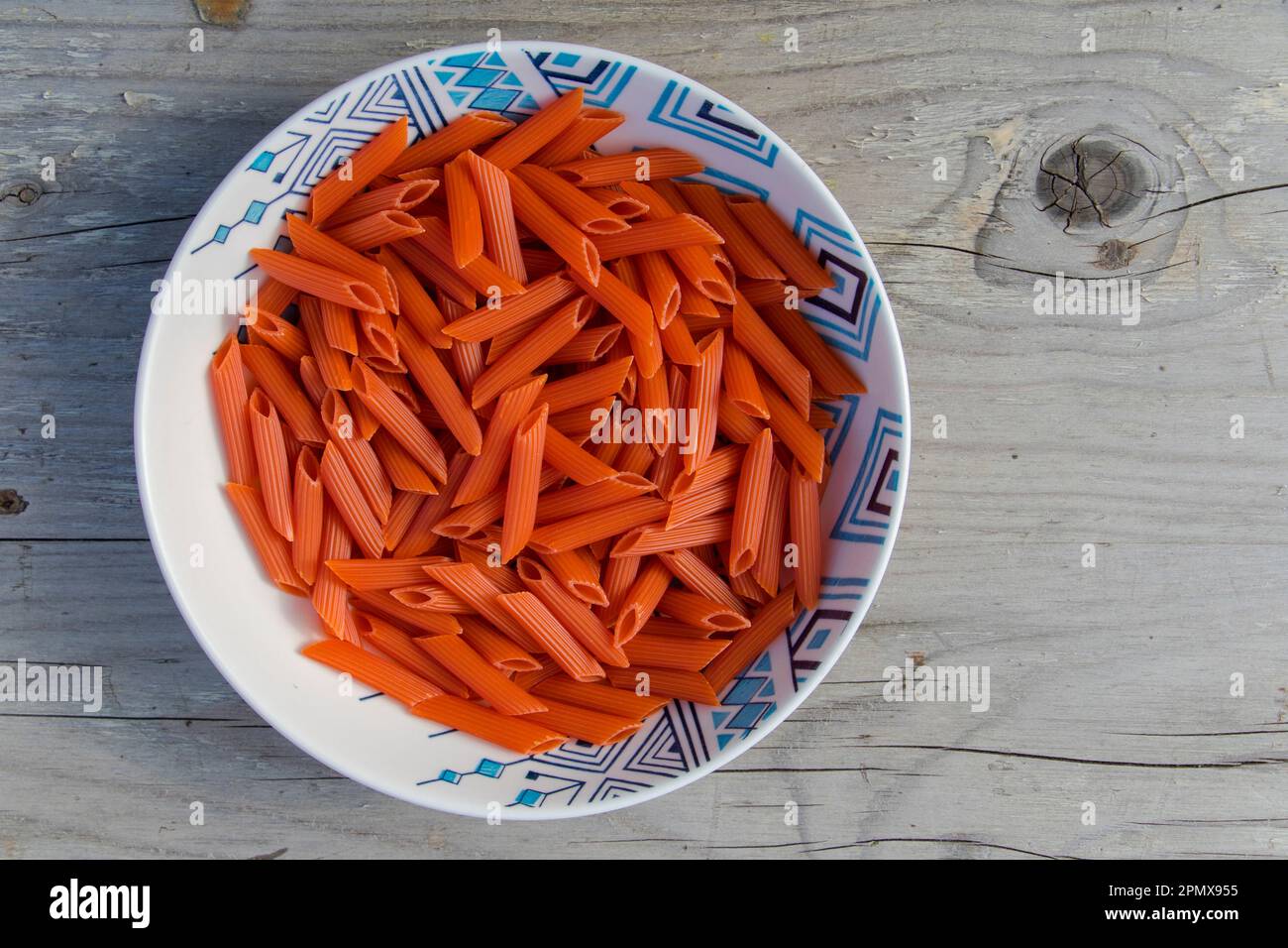 Raw red spaghetti view, vegetarian food Stock Photo - Alamy