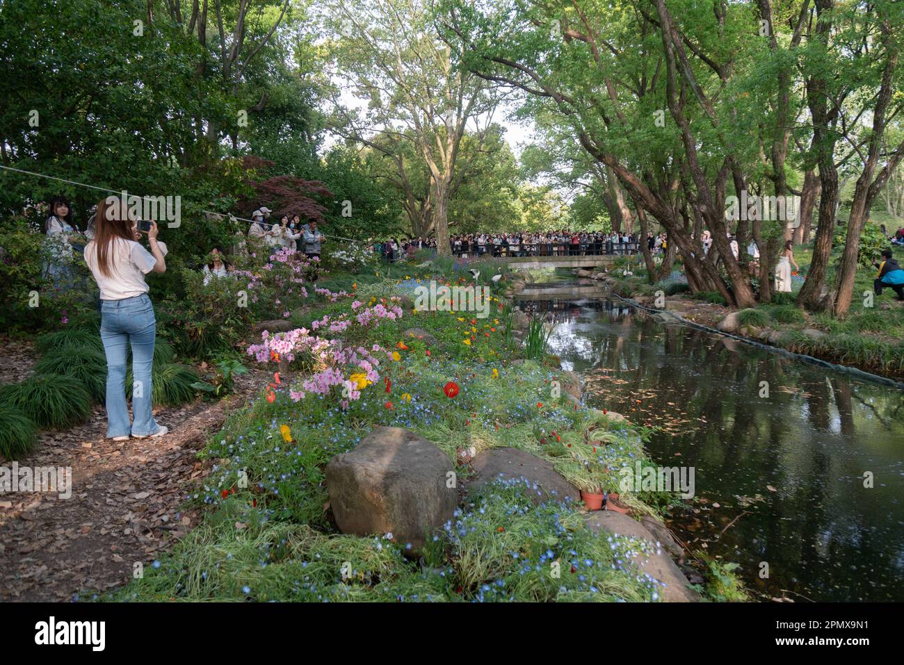 SHANGHAI, CHINA - APRIL 15, 2023 - Visitors enjoy the Claude Monet ...