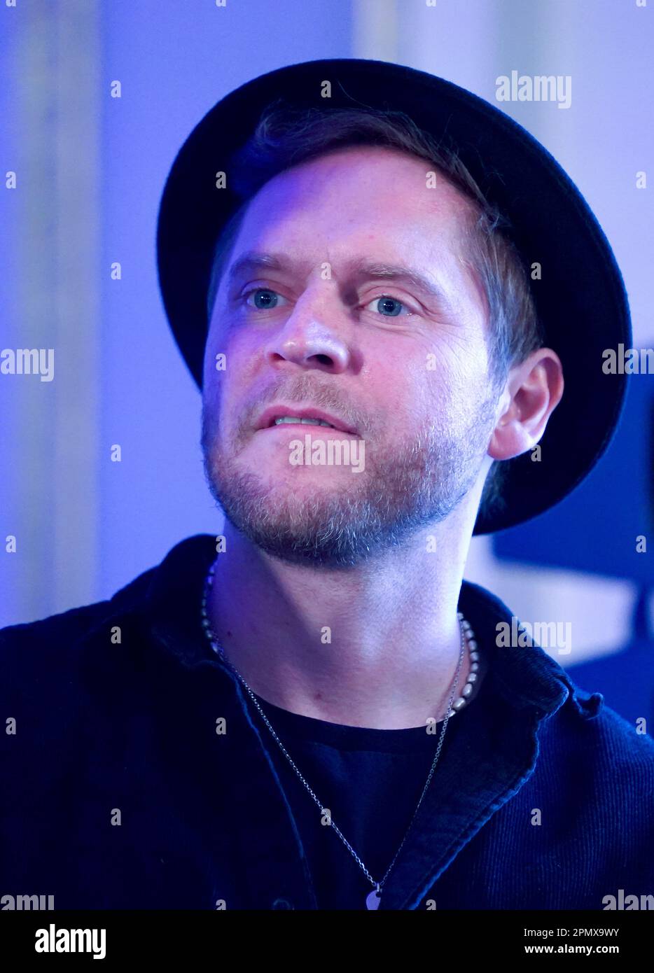 Hamburg, Germany. 13th Apr, 2023. Singer Johannes Oerding sits in the ...