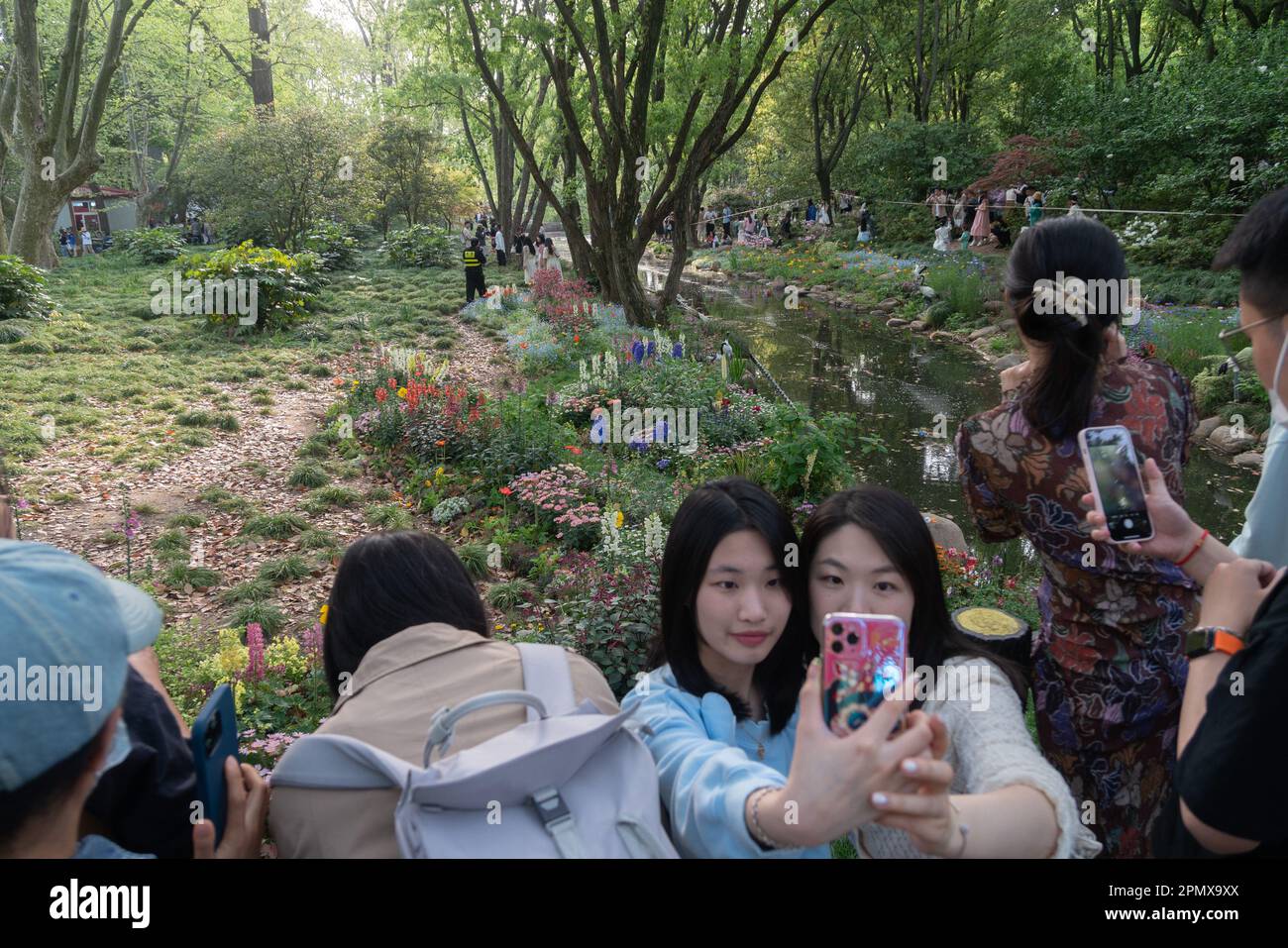SHANGHAI, CHINA - APRIL 15, 2023 - Visitors enjoy the Claude Monet ...