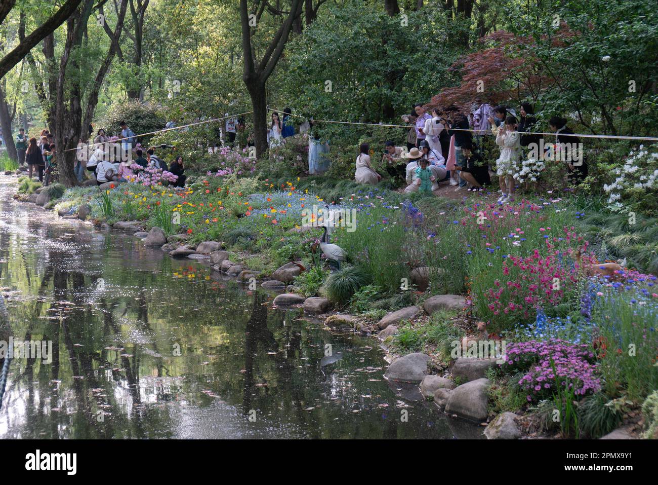 SHANGHAI, CHINA - APRIL 15, 2023 - Visitors enjoy the Claude Monet ...