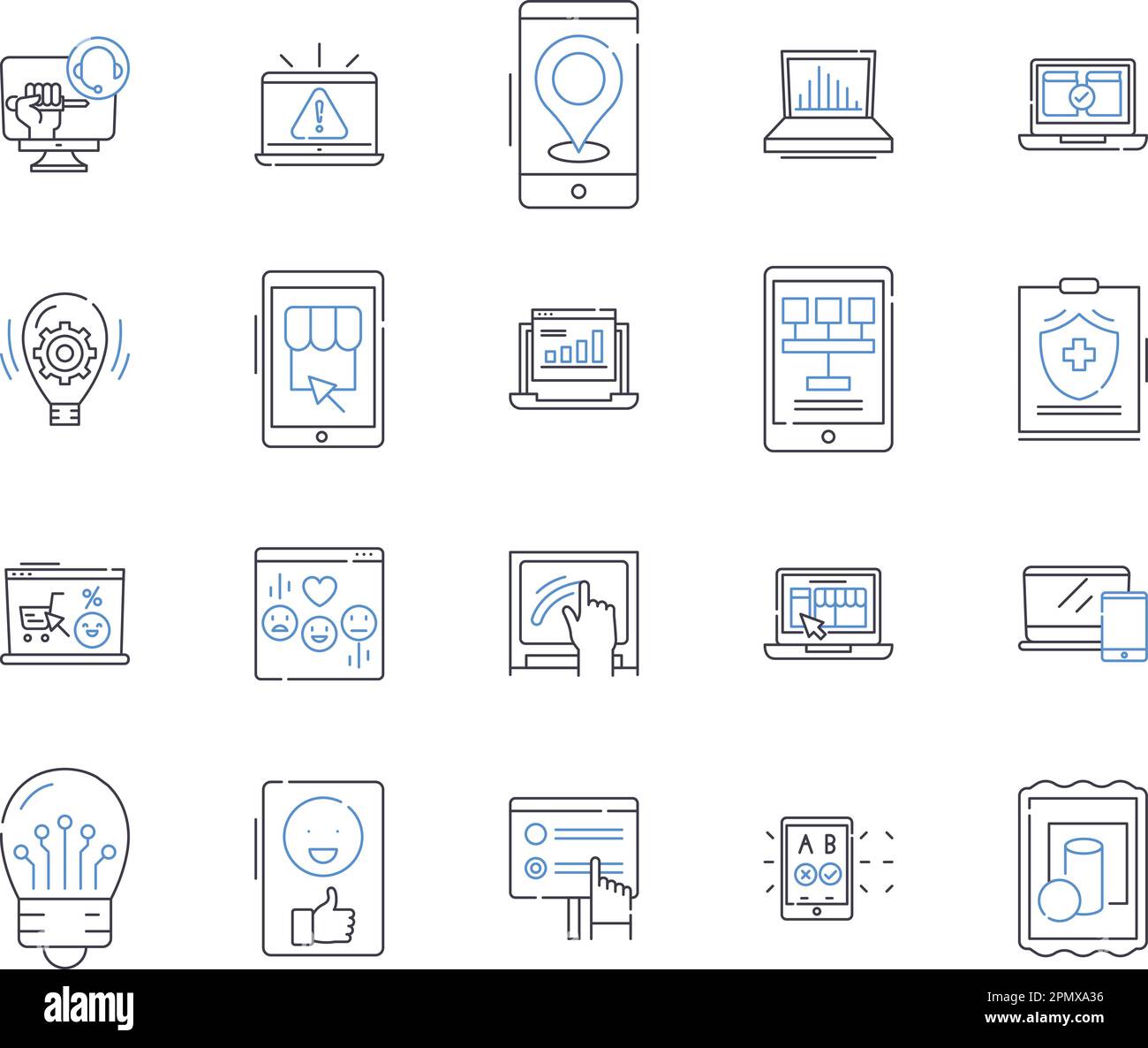 DevOps outline icons collection. automation, collaboration, agile ... DevOps outline icons collection. automation, collaboration, agile ...