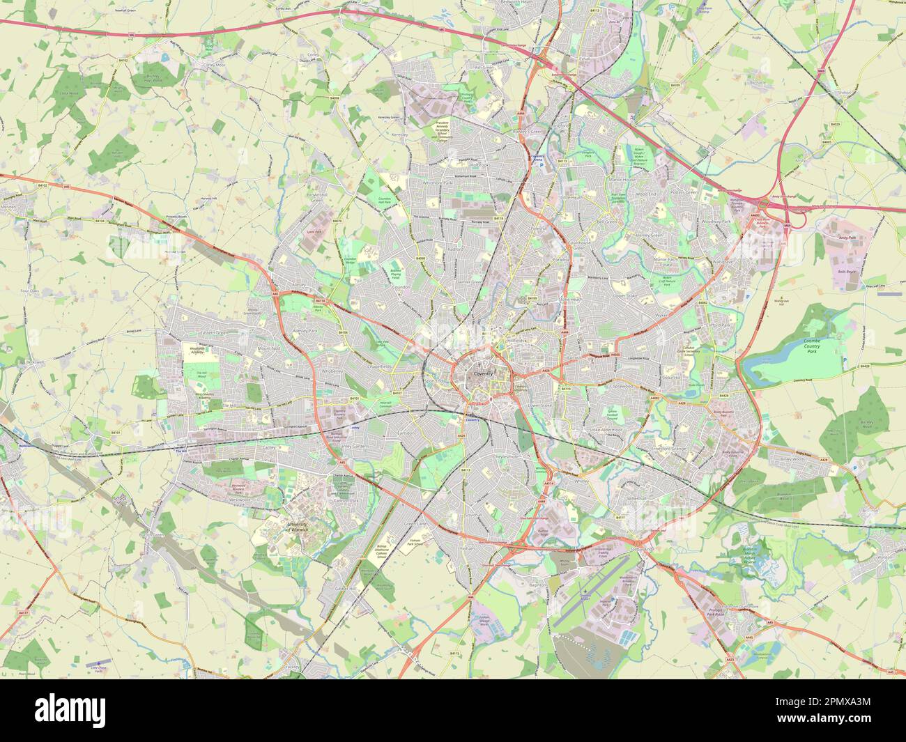 Coventry, administrative county of England - Great Britain. Open Street ...