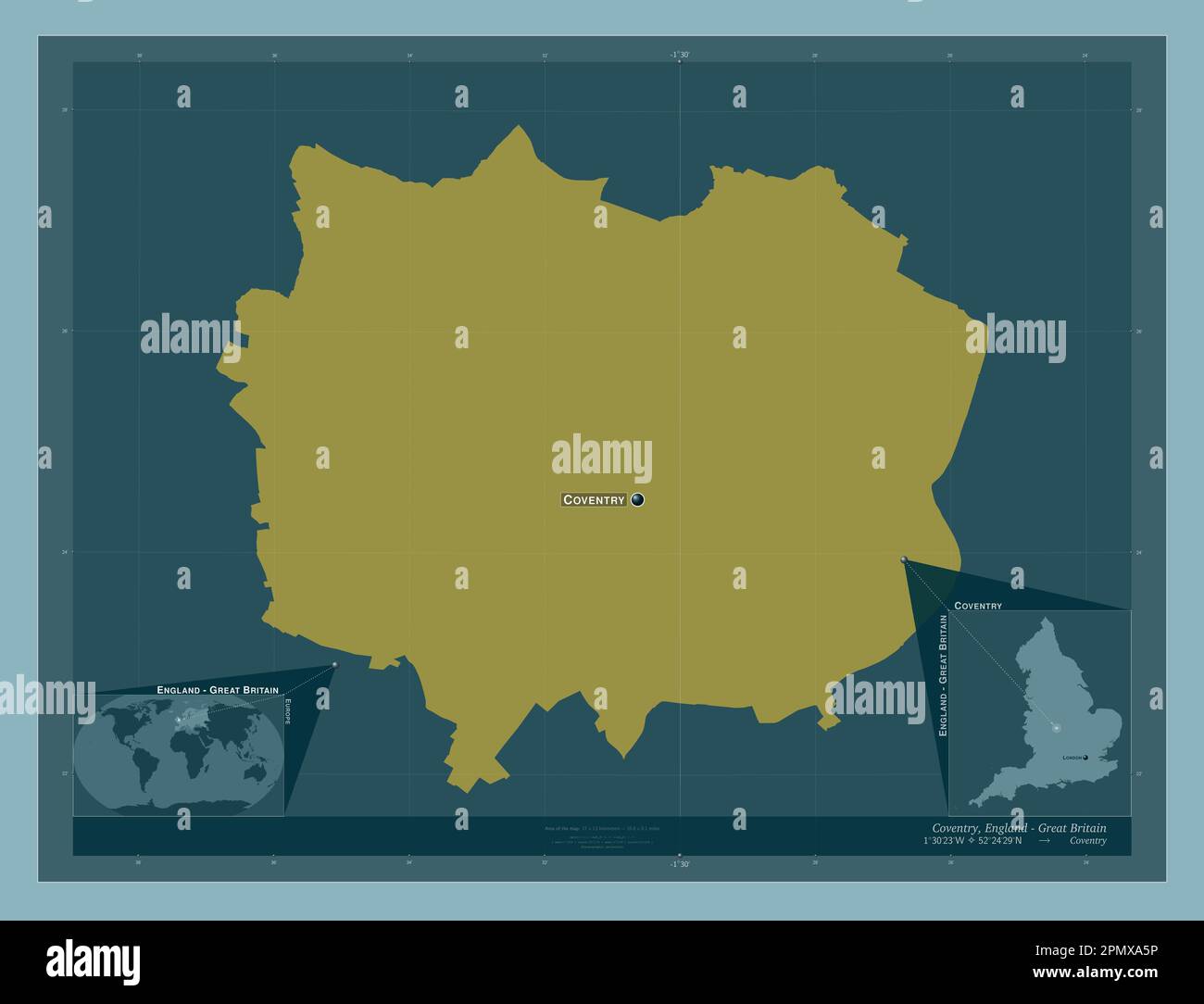 Coventry, administrative county of England - Great Britain. Solid color ...