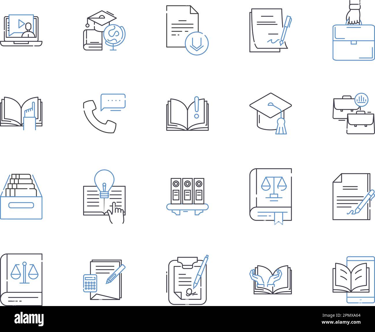 Learning Management System Outline Icons Collection Lms Courseware