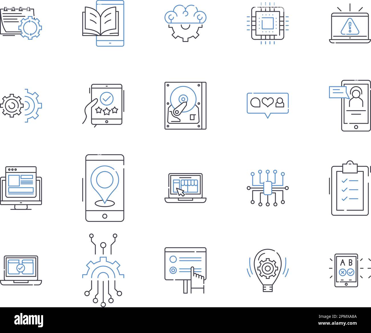 Apps and hardware outline icons collection. app, hardware, software ... Apps and hardware outline icons collection. app, hardware, software ...