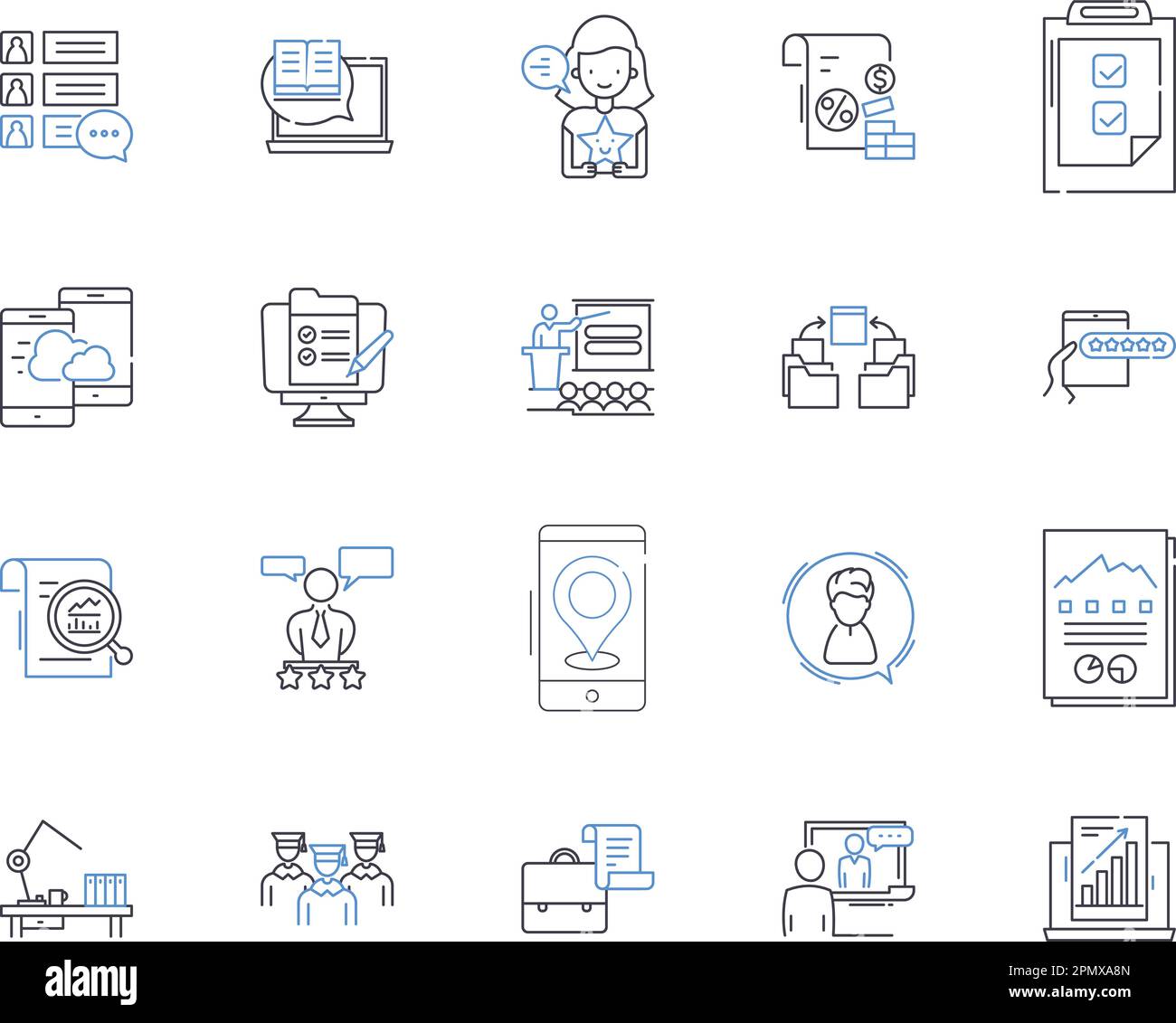 Communications concept line icons Cut Out Stock Images & Pictures - Alamy