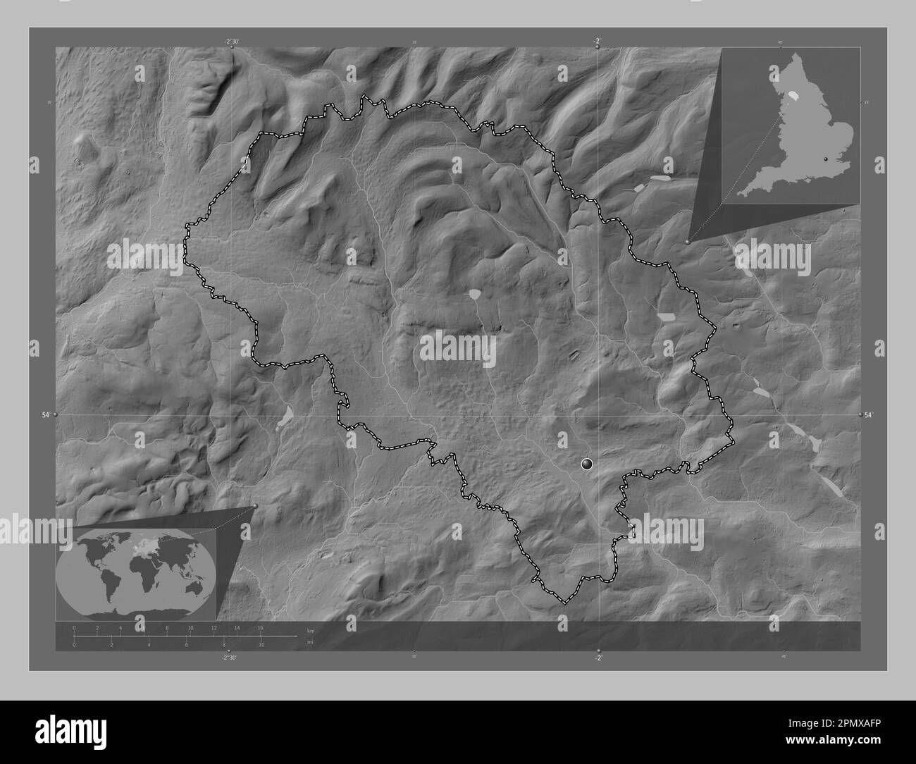 Craven, non metropolitan district of England - Great Britain. Grayscale ...