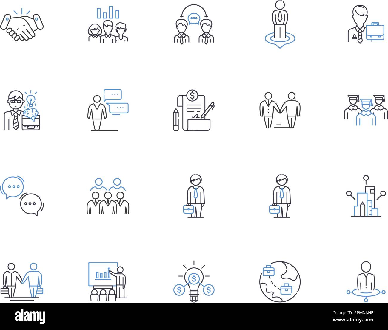 Consulting business outline icons collection. Consulting, Business ...