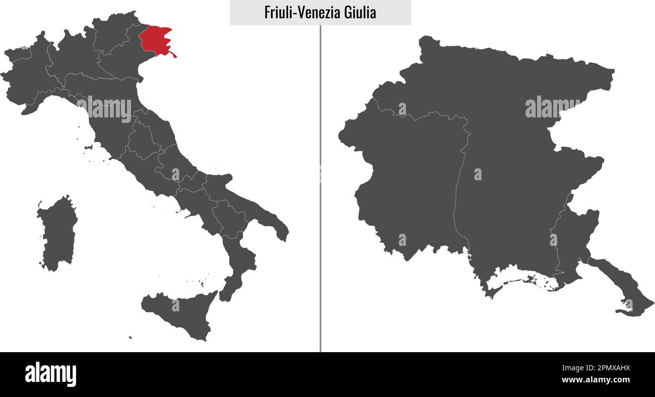 map of Friuli-Venezia Giulia province of Italy and location on Italian ...