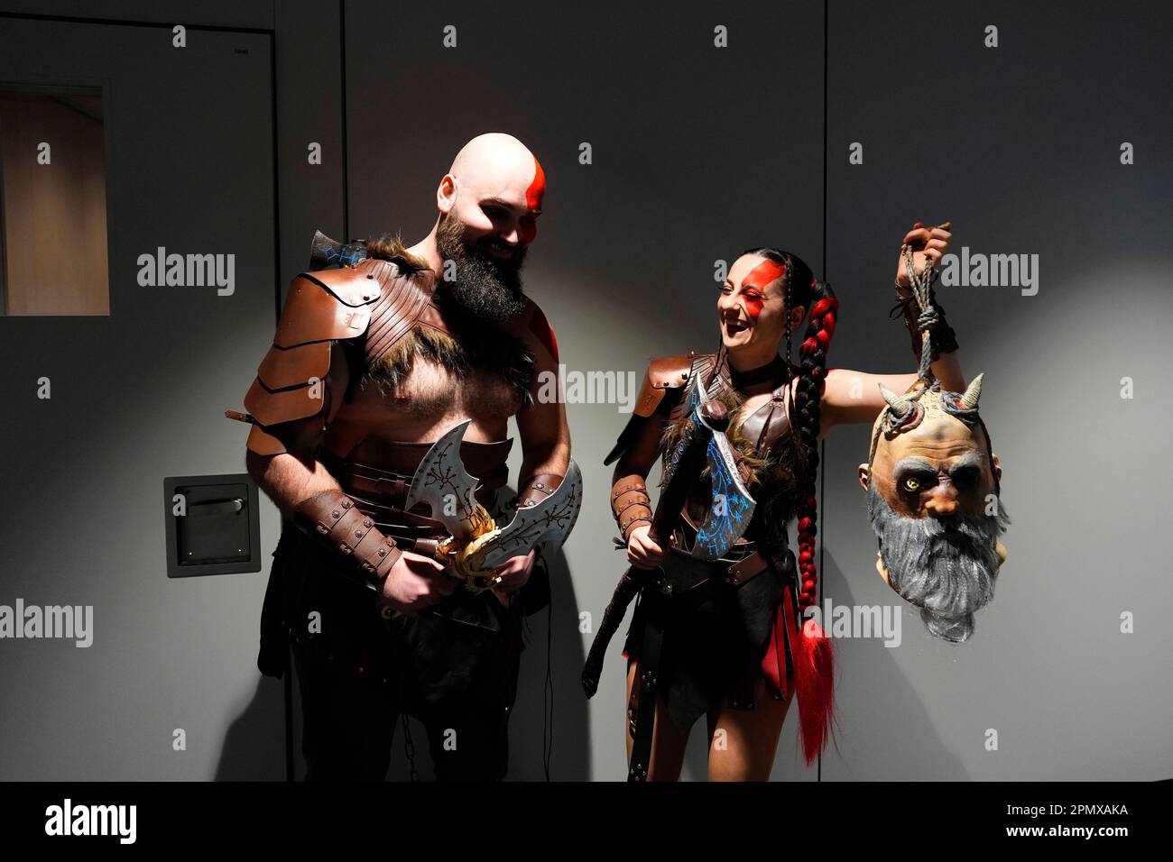 Cosplayers pose for a photo during the Comic Con event in Prague, Czech ...