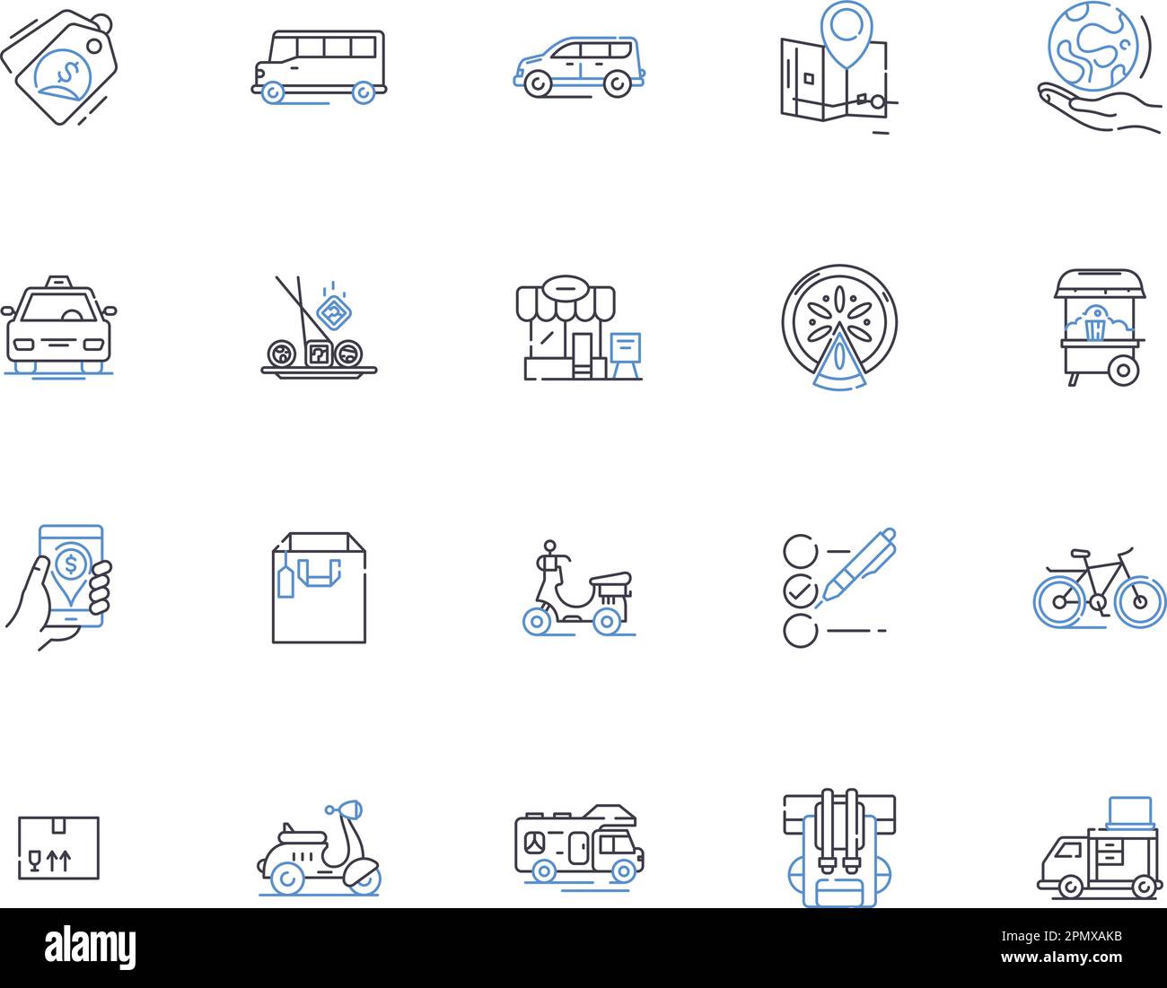 Warehouse management outline icons collection. Warehousing, Inventory ...