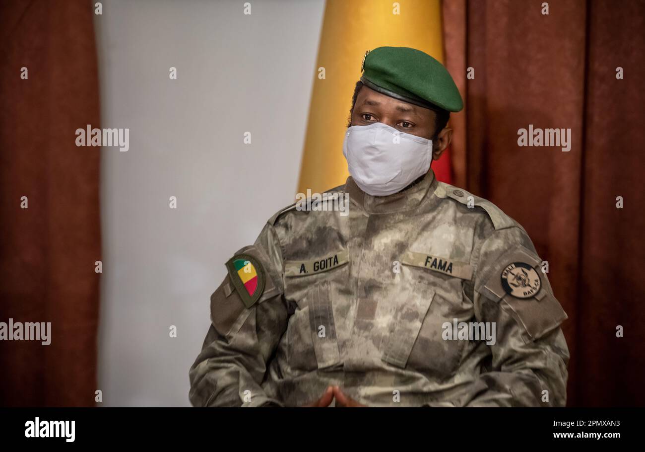 Bamako, Mali. 14th Apr, 2023. General Assimi Goita, President of Mali ...