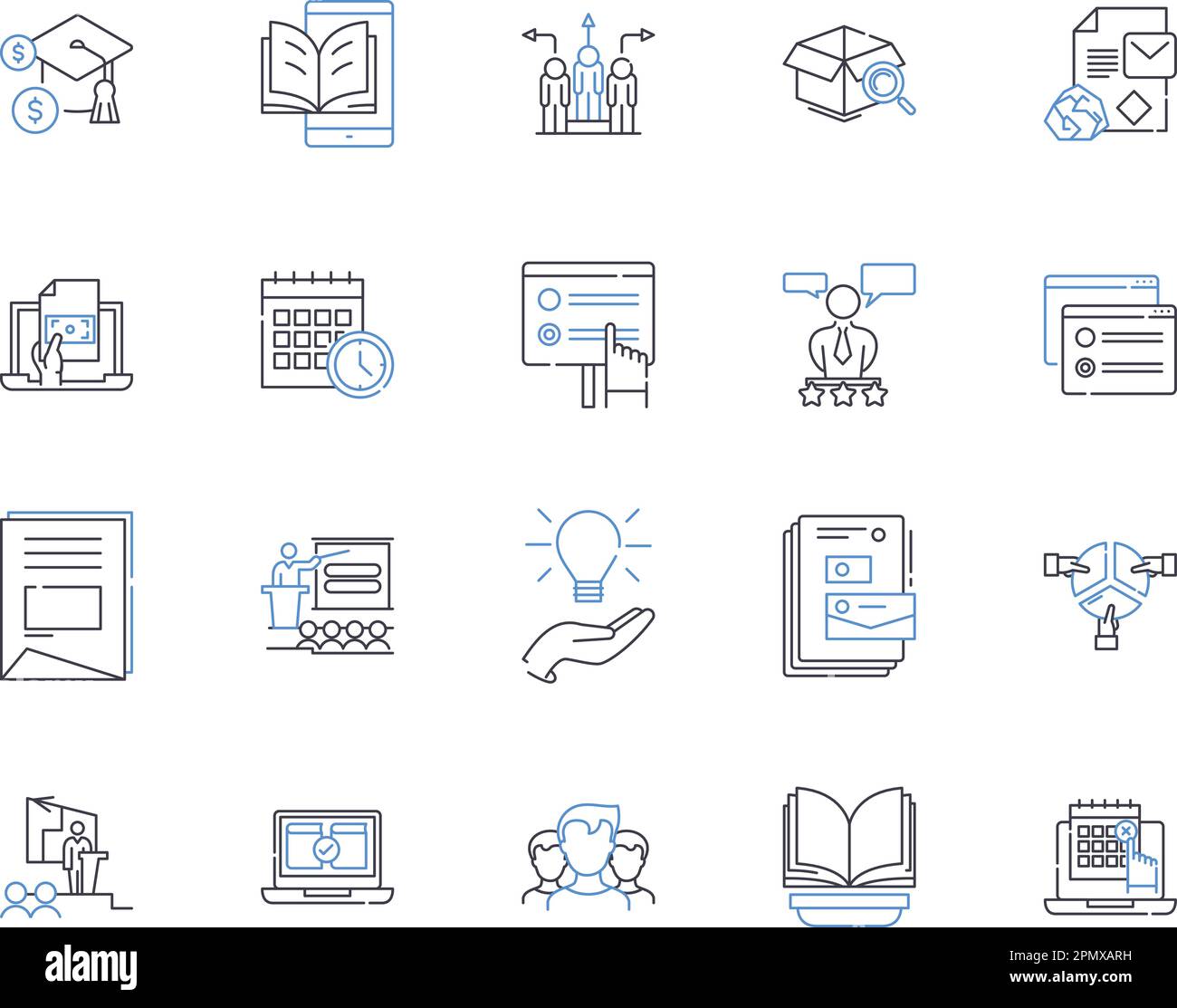 Business Process Outline Icons Collection Processes Business Management Automation