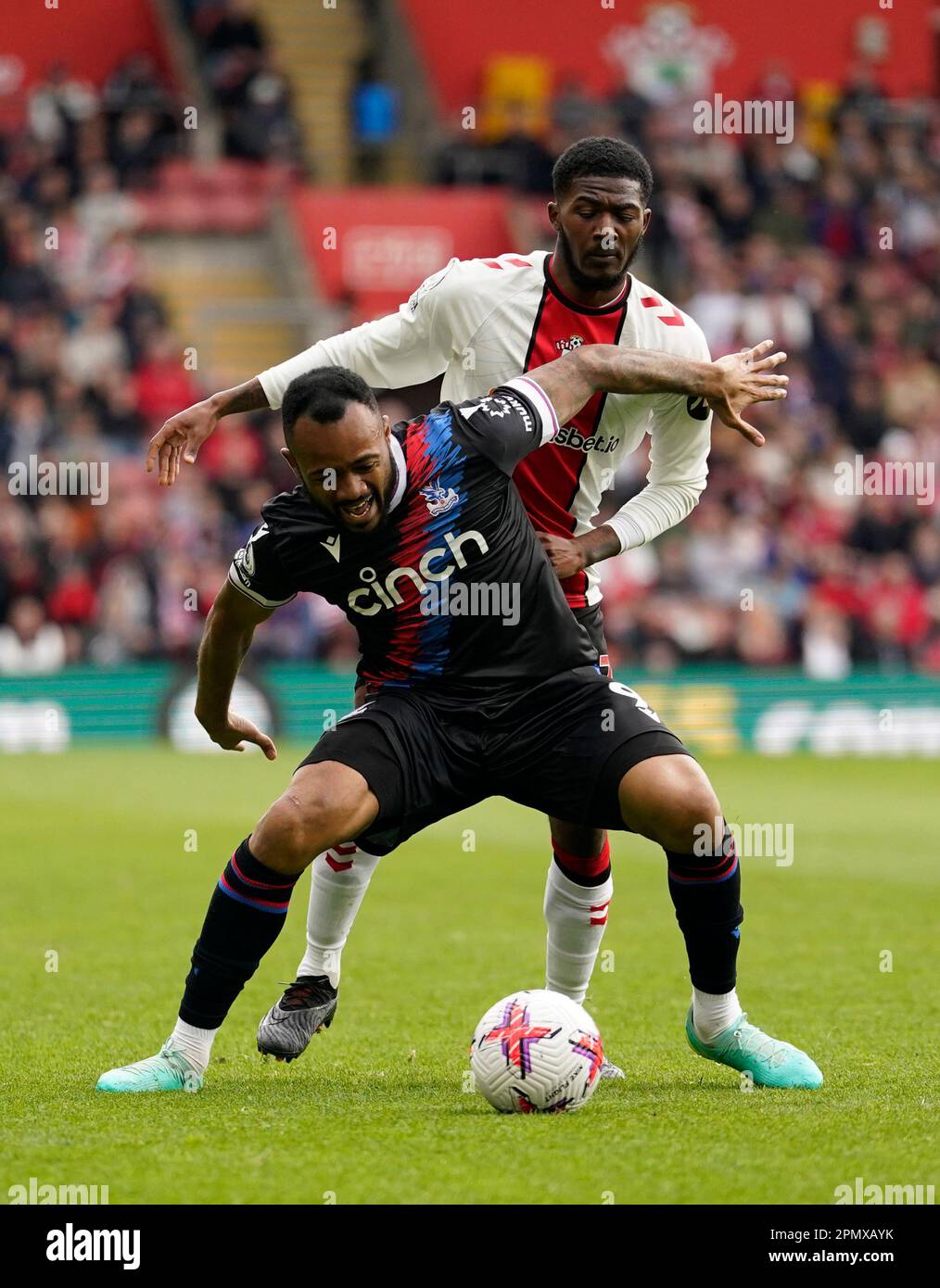 Crystal Palace's Jordan Ayew and Southampton's Ainsley Maitland-Niles ...
