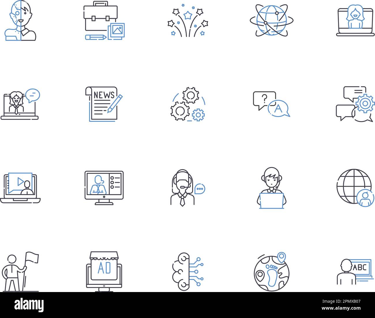 Information Science Outline Icons Collection Information Science