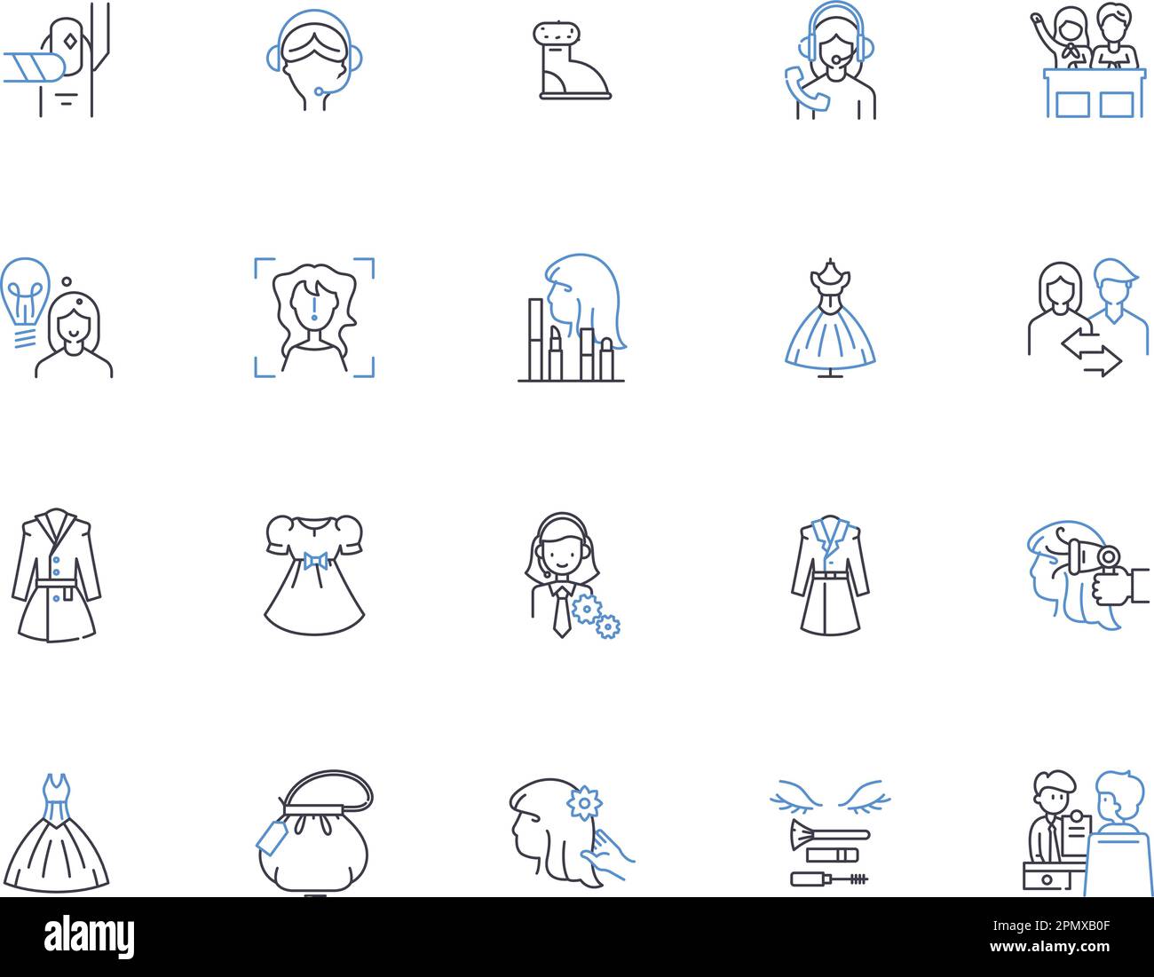 Girl outline icons collection. Girl, Female, Lady, Maiden, Daughter ...