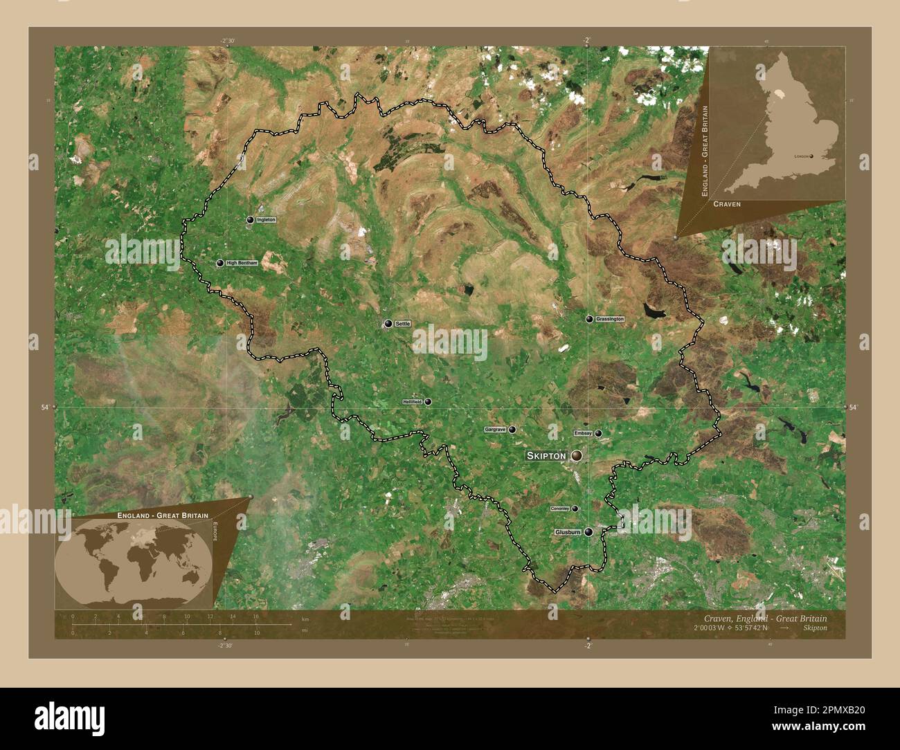 Craven, non metropolitan district of England - Great Britain. Low ...