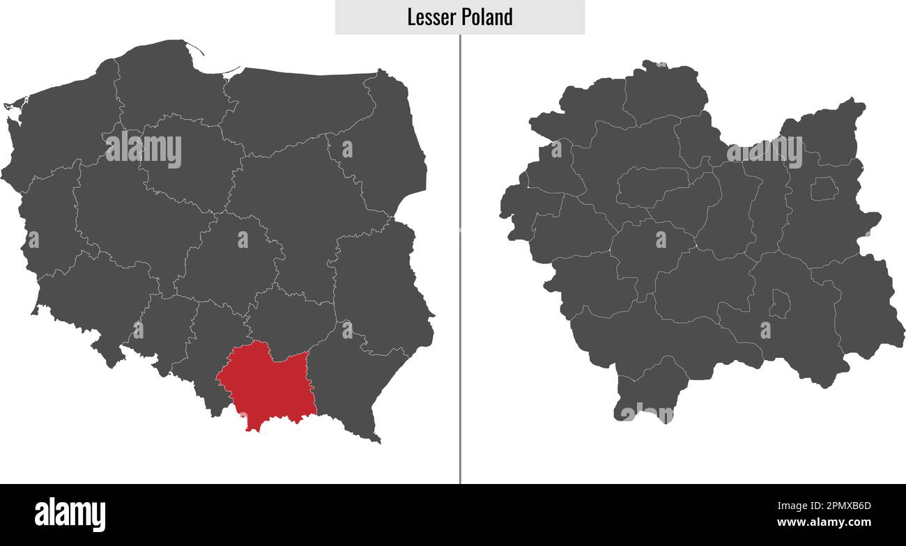 map of Lesser Poland voivodship province of Poland and location on ...