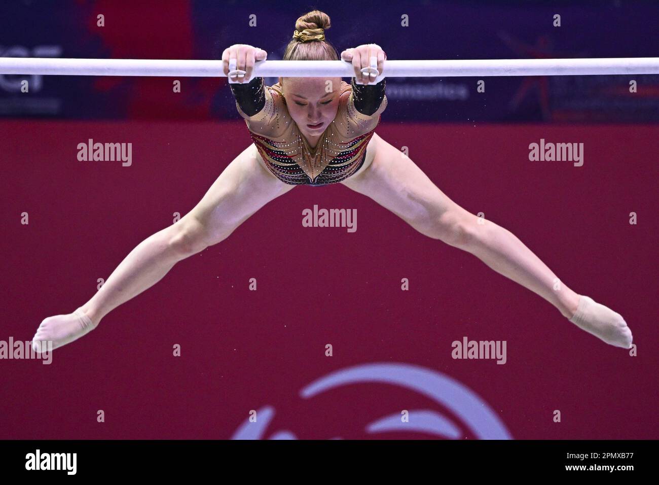 Antalya, Turkey. 15th Apr, 2023. Belgian gymnast Lisa Vaelen pictured ...