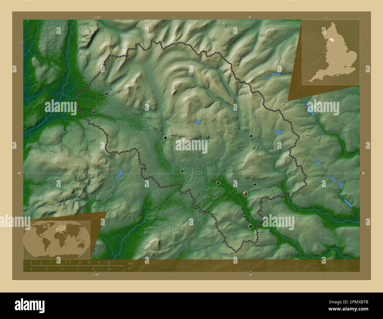 Craven, non metropolitan district of England - Great Britain. Colored ...