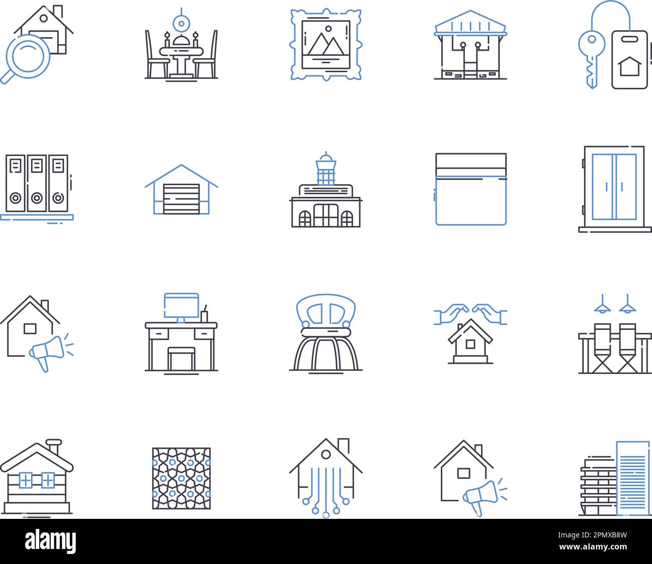 Apartments and accomodation outline icons collection. Accommodation ...