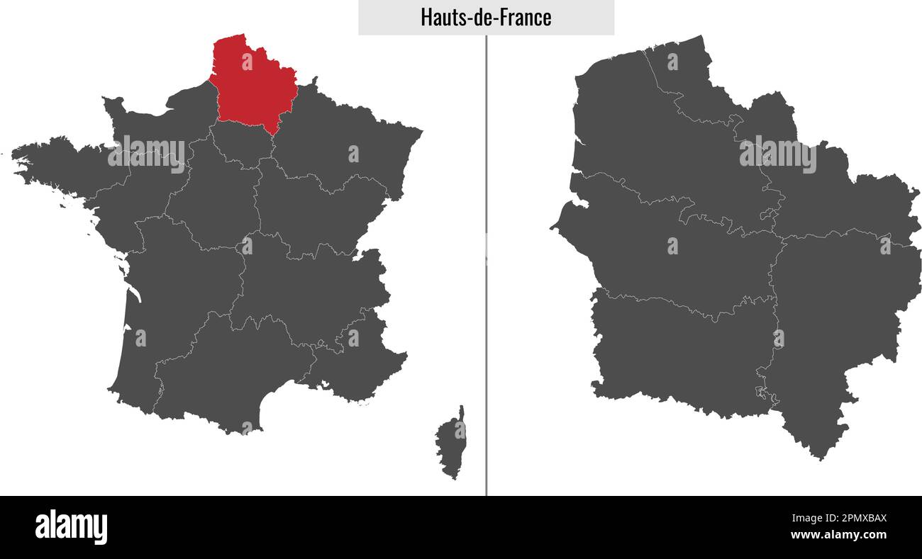 map of Hauts-de-France region of France and location on French map ...