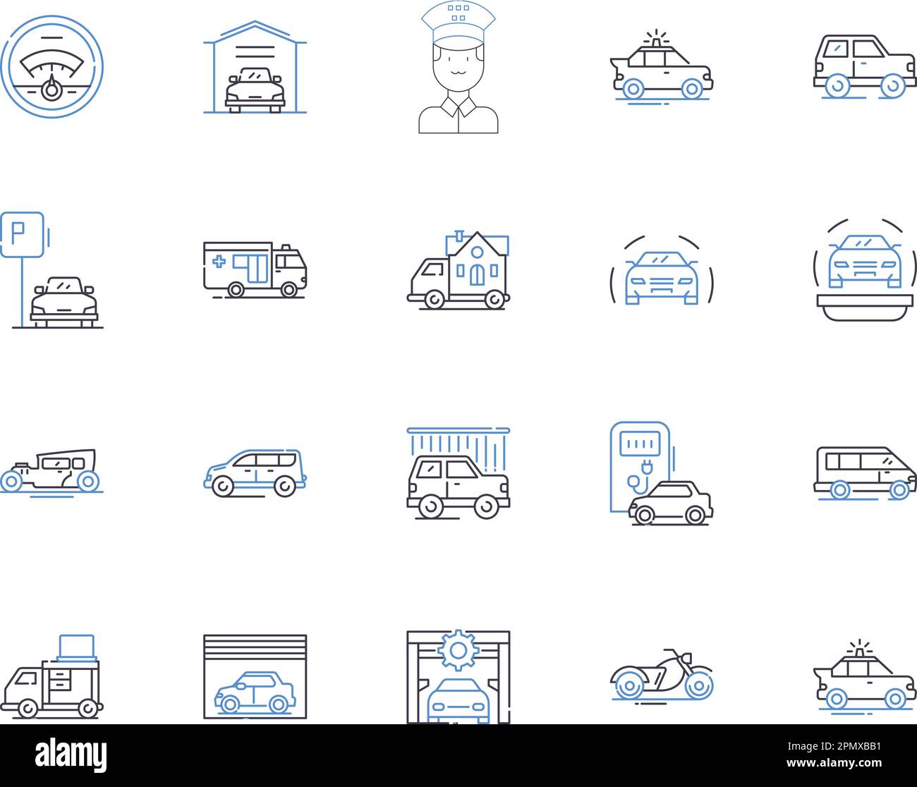 Car and logistic outline icons collection. Car, Logistic, Vehicle ...
