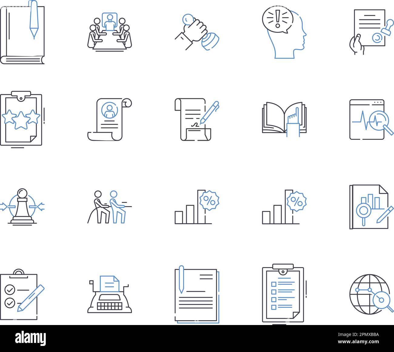 Office administration outline icons collection. Office, administration ... Office administration outline icons collection. Office, administration ...