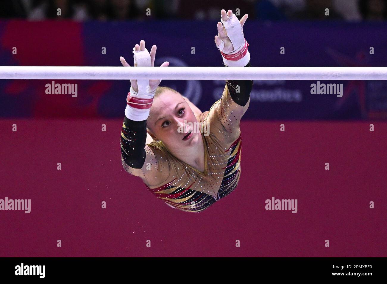 Antalya, Turkey. 15th Apr, 2023. Belgian gymnast Lisa Vaelen pictured ...
