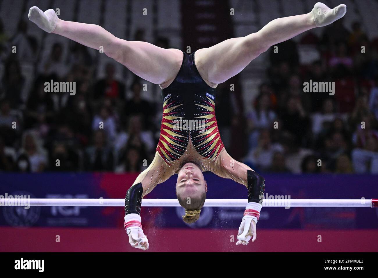 Antalya, Turkey. 15th Apr, 2023. Belgian gymnast Lisa Vaelen pictured ...
