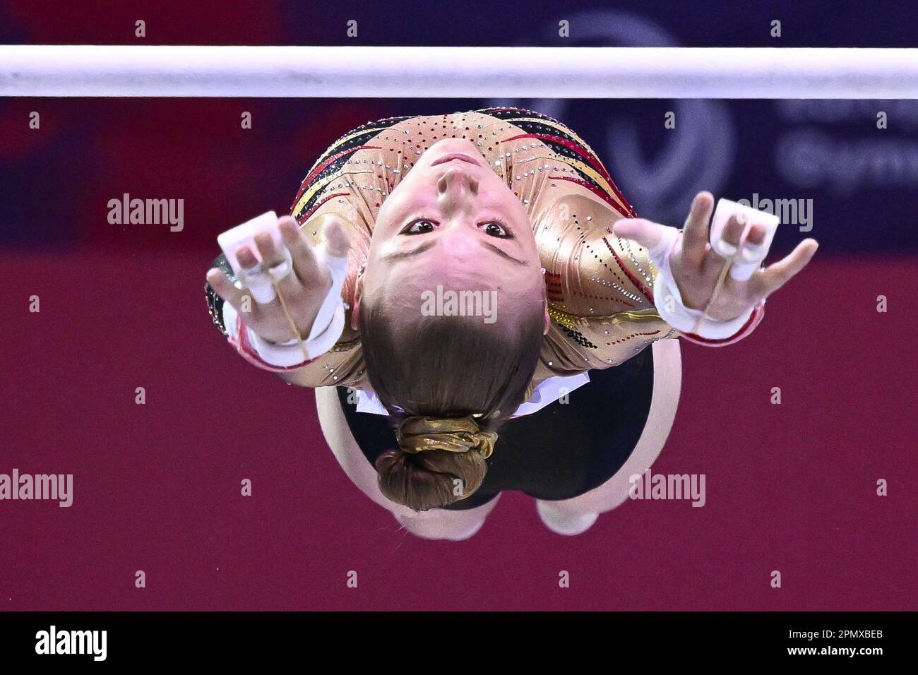 Antalya, Turkey. 15th Apr, 2023. Belgian gymnast Lisa Vaelen pictured ...