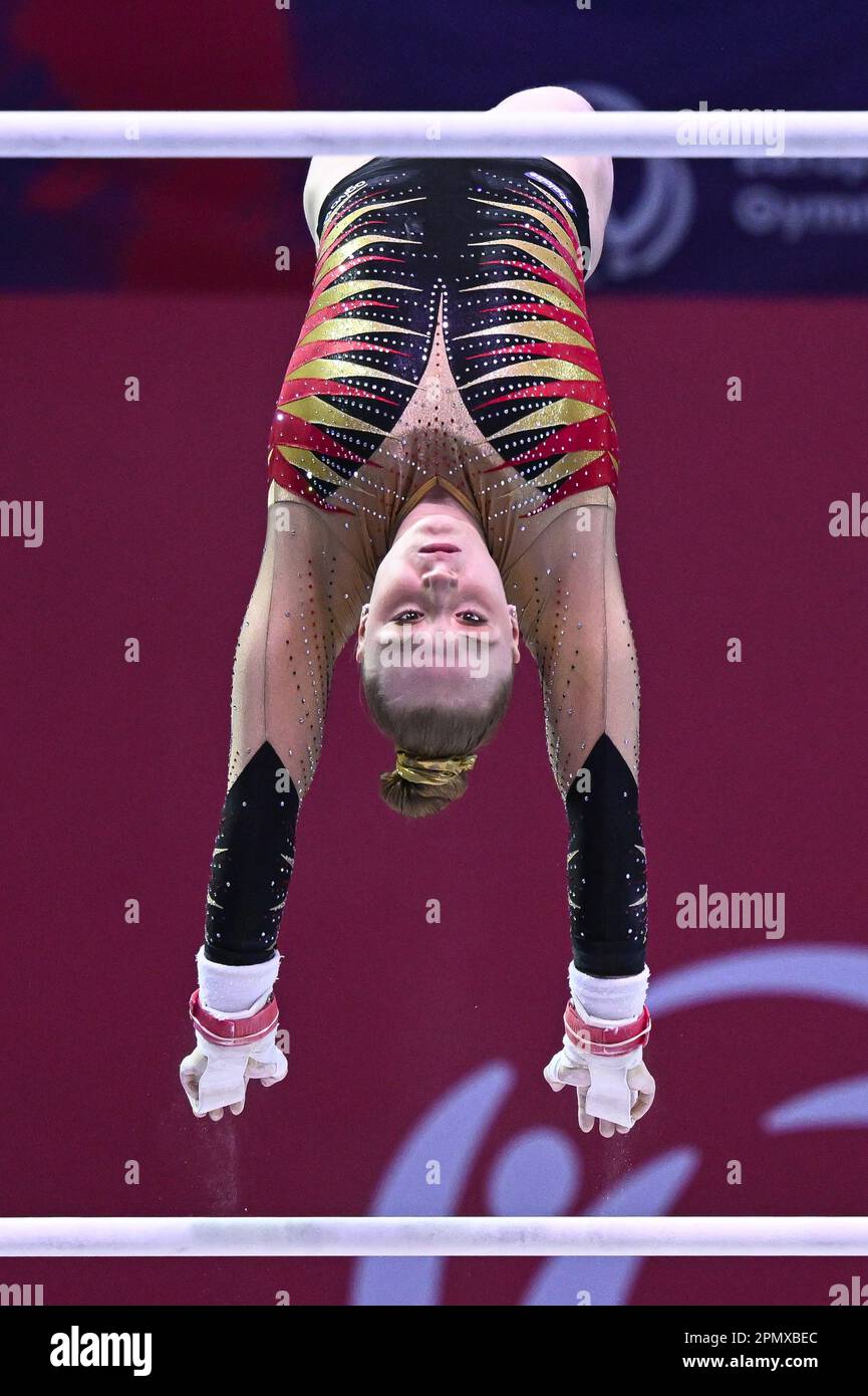 Antalya, Turkey. 15th Apr, 2023. Belgian gymnast Lisa Vaelen pictured ...