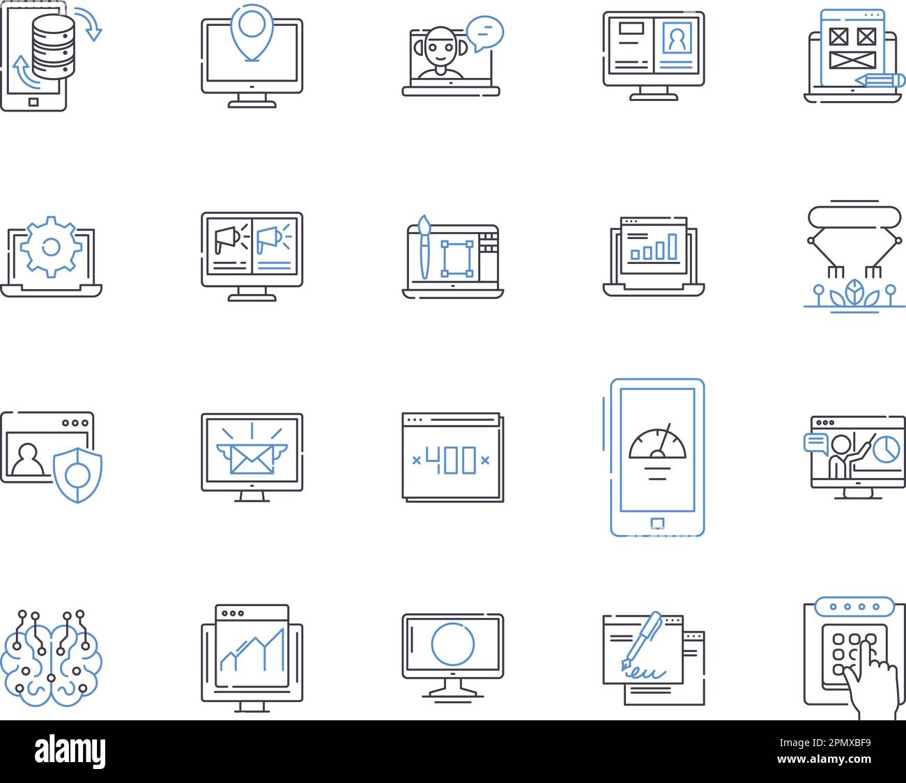 Internet and science outline icons collection. internet, science ...
