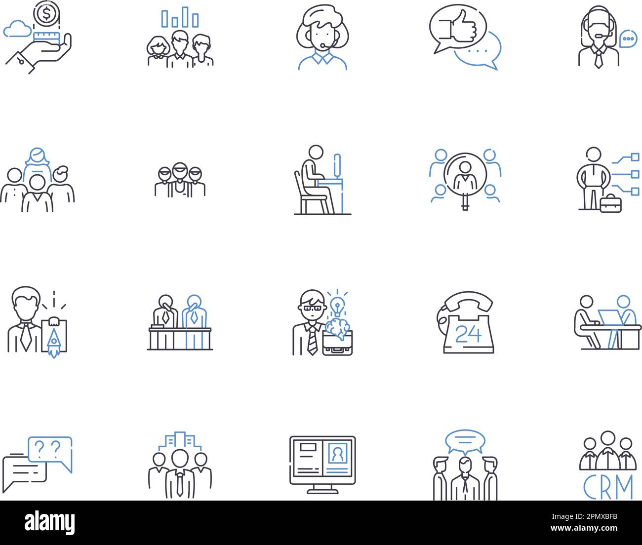 Personal growth outline icons collection. Development, Progress, Improvement, Expansion ...