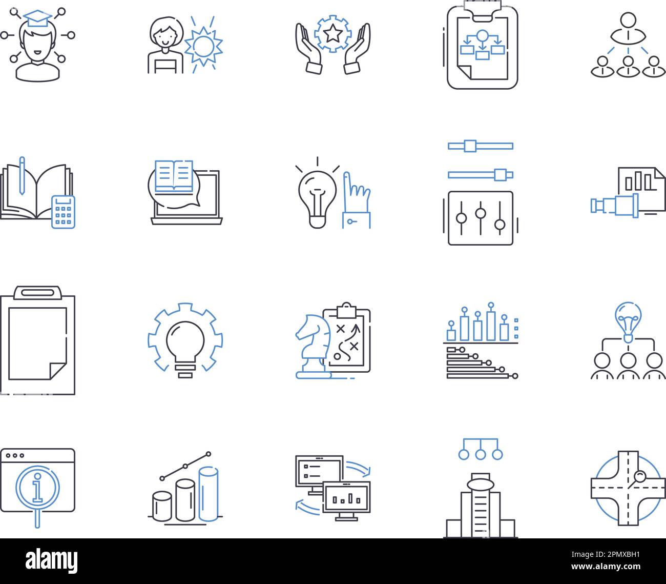 Strategy and planing outline icons collection. Strategy, Planning ...
