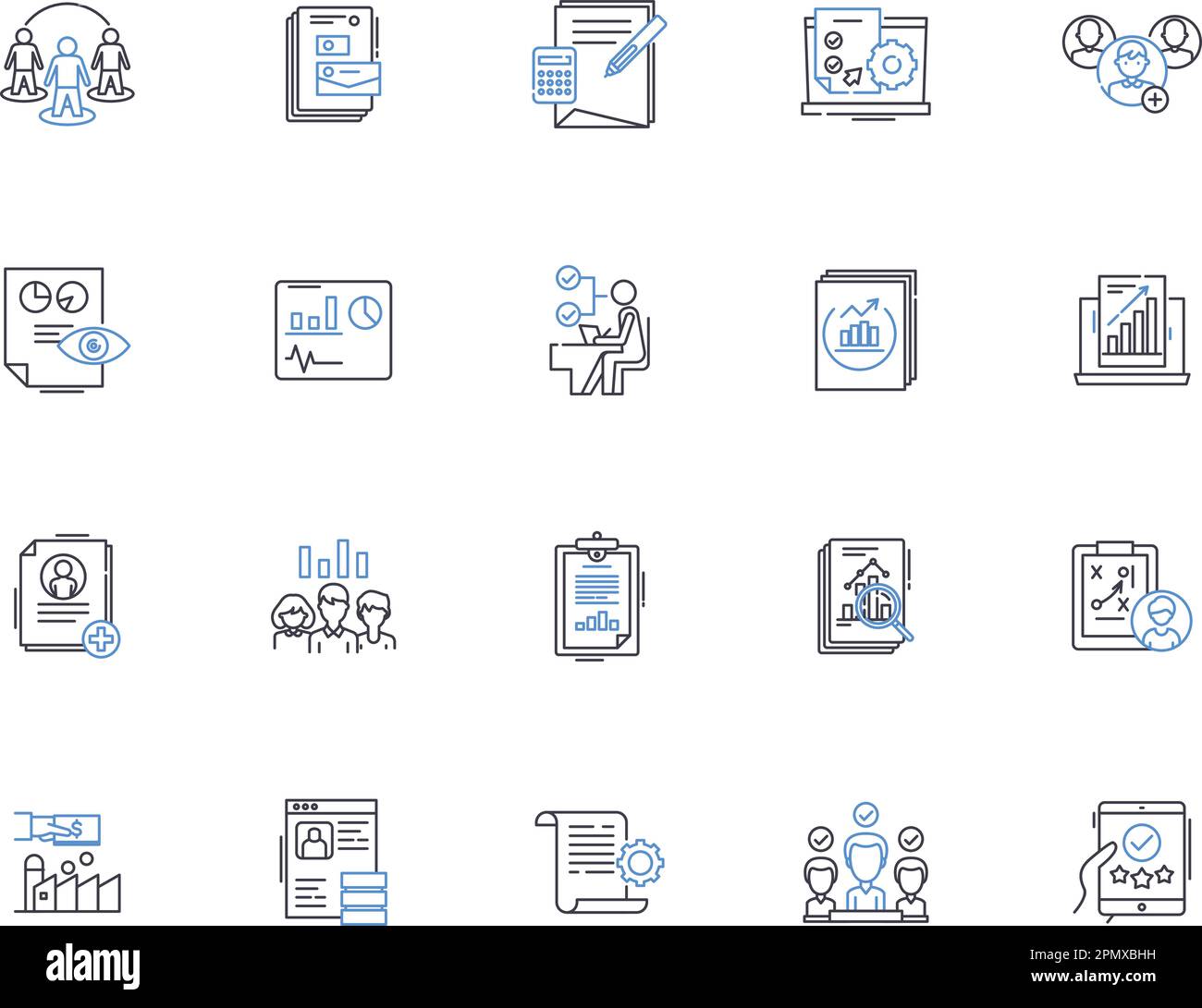 Survey and research outline icons collection. Surveying, Researching ...
