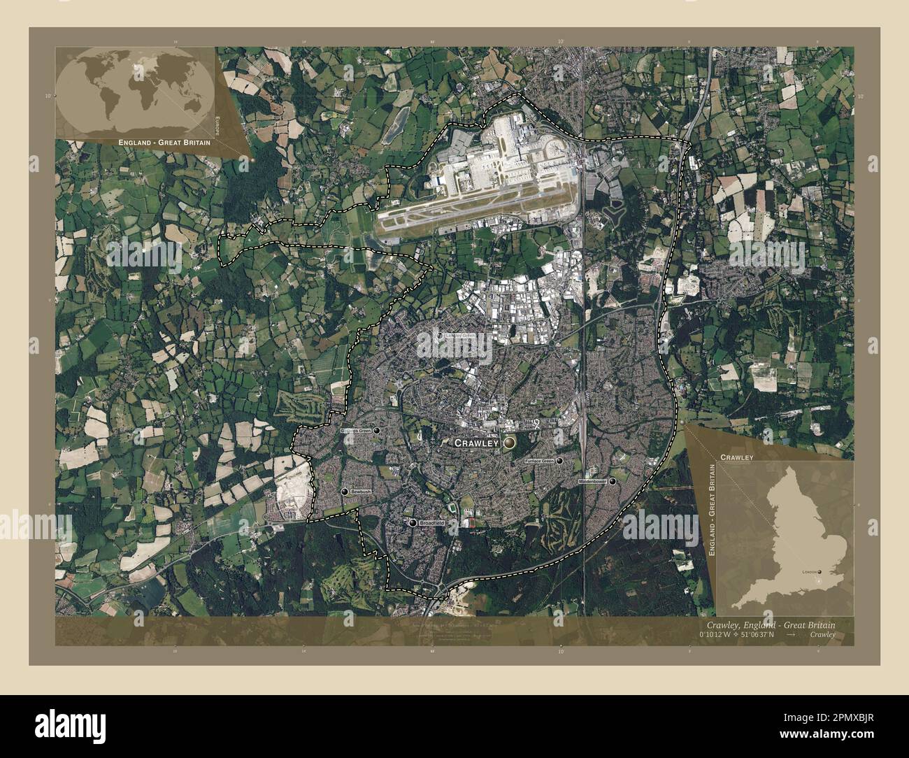 Crawley, non metropolitan district of England - Great Britain. High ...
