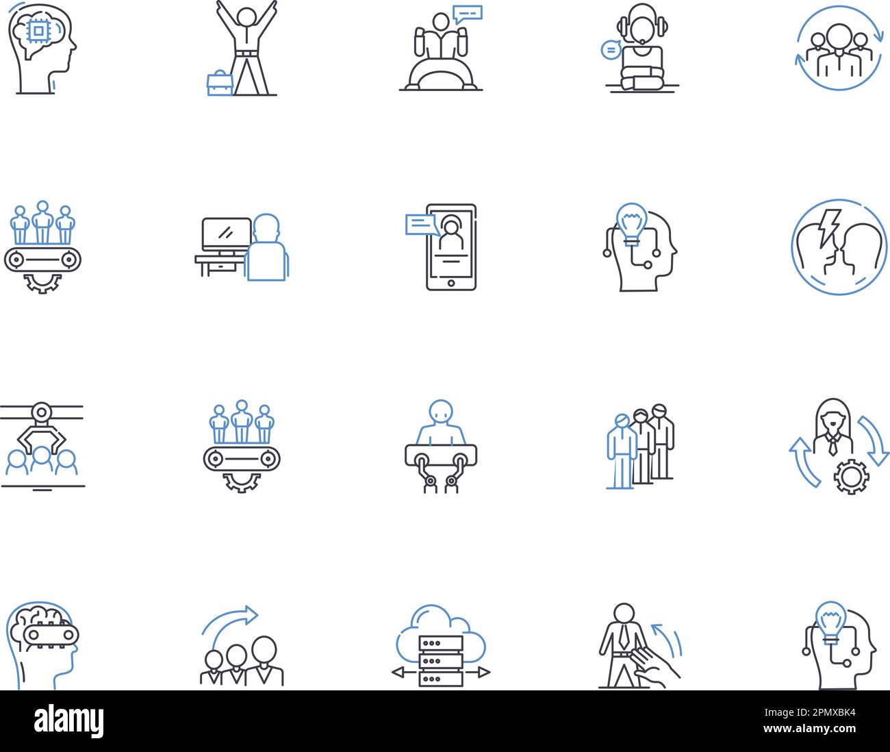 Broker outline icons collection. Broker, Negotiator, Facilitator ...