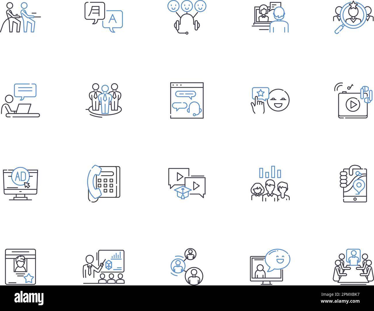 Communication people outline icons collection. Communicators, Dialogue, Interlocutors ...